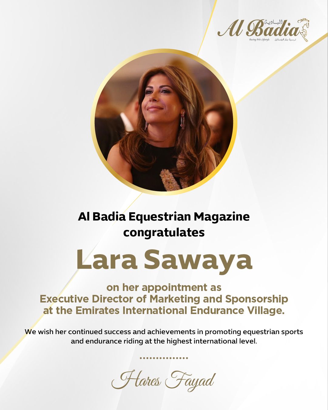 Al Badia Magazine Congratulates Lara Sawaya on Her New Appointment ...